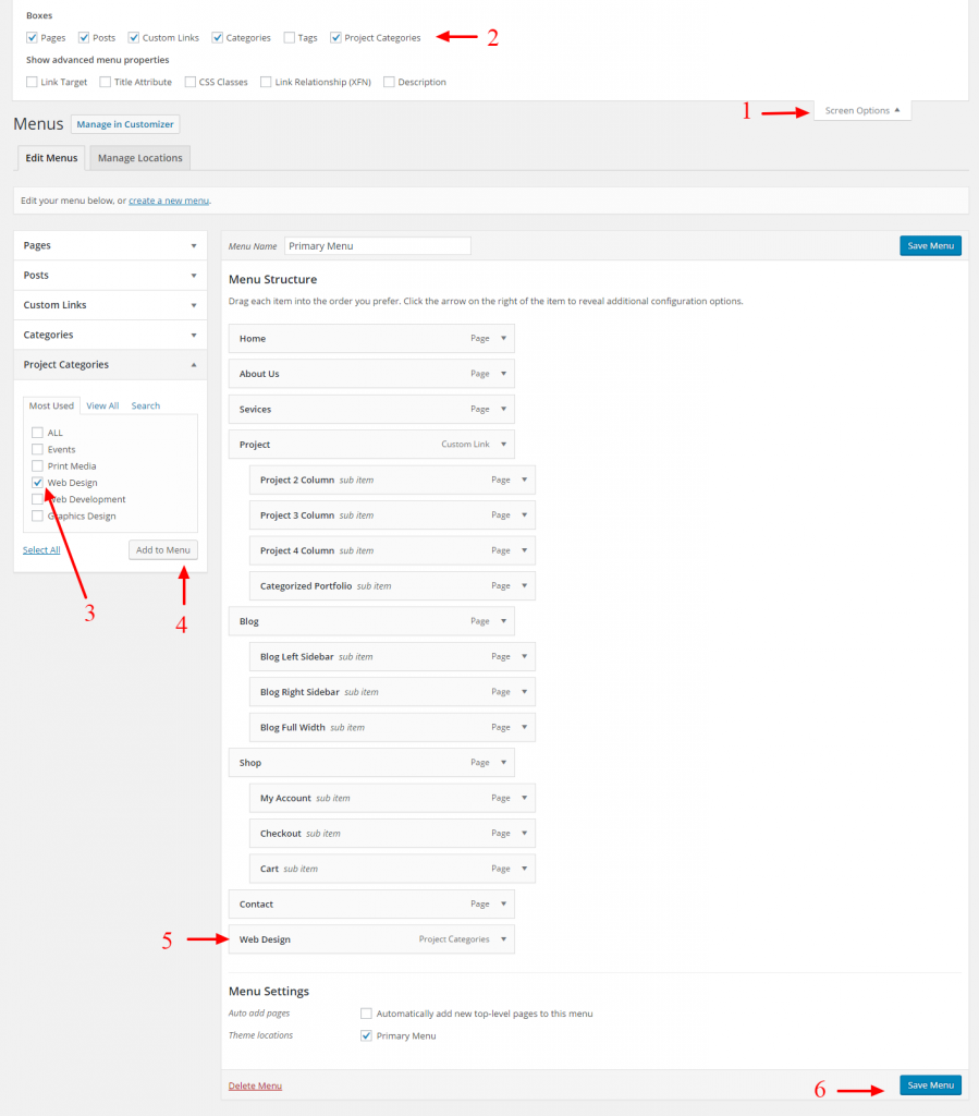 How to display Project with different way in Busiprof Theme – Webriti ...