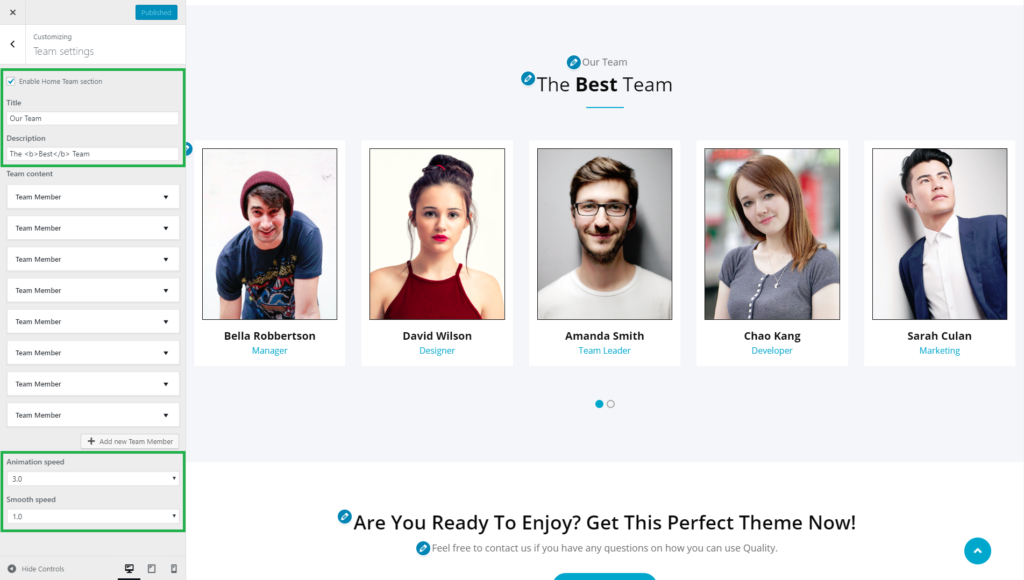 Adding a Team section – Webriti Help Centre